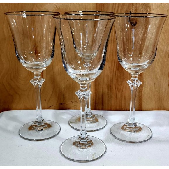 Oneida | Dining | 4 Oneida Tosca Platinum Crystal Water Glasses Set ...